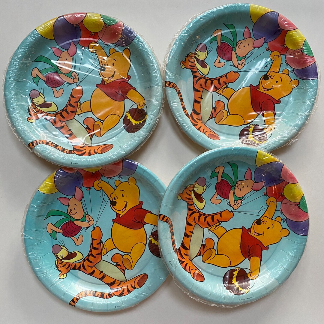 1990s Winnie the Pooh Hallmark Disney Paper Plates Lot - 4 Sealed Packs ...