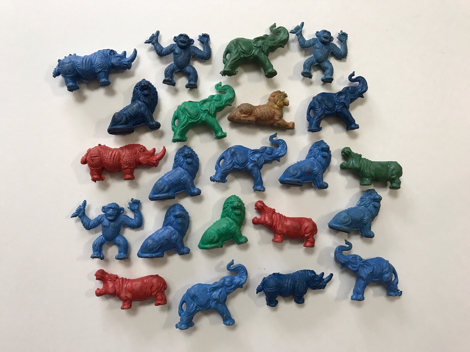 SALE Lot of Small Colored Plastic Rubber Zoo Animals Hong Kong - Etsy