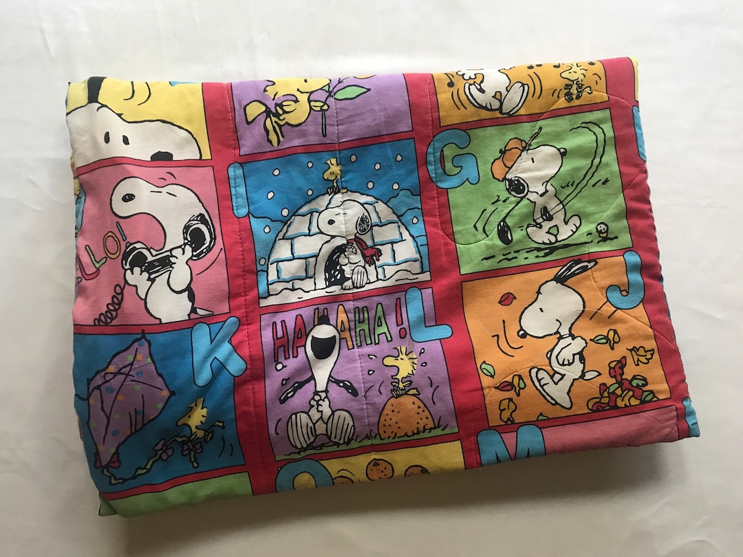 Snoopy Peanuts Twin Comforter Blanket Retro RARE HTF Alphabet - Etsy