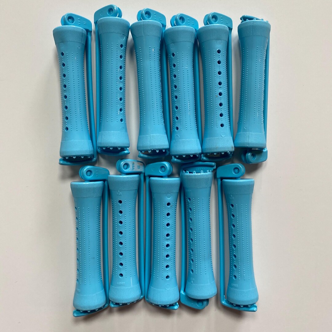 Vintage Swing Arm Perm Rods Hair Perming Curlers Jumbo Blue Tool Supply ...