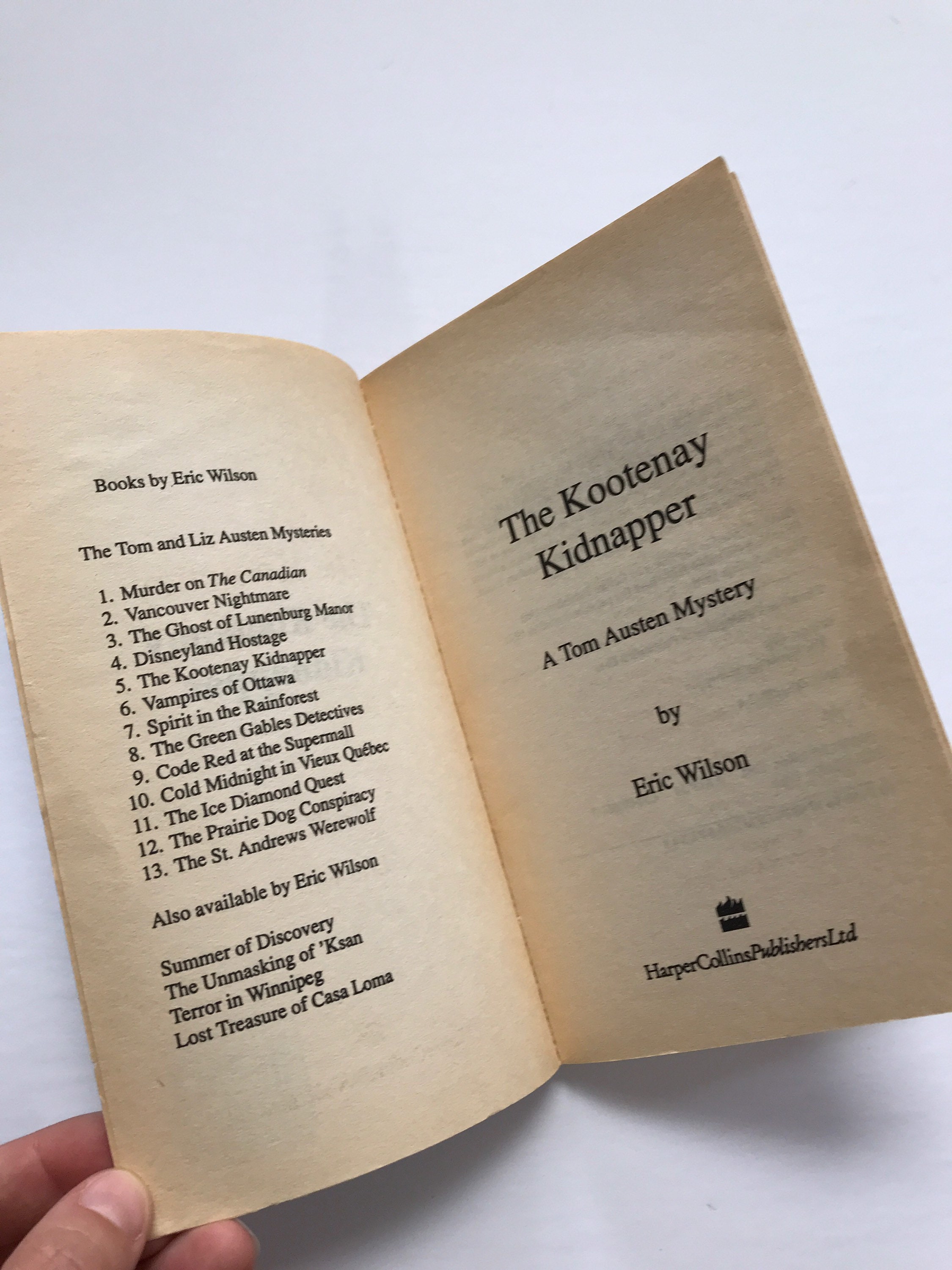 1993 Eric Wilson Mystery Book The Kootenay Kidnapper Teens | Etsy