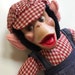 Mr Bim Monkey Plush Doll Overalls Checker Print Shirt Hat - Etsy