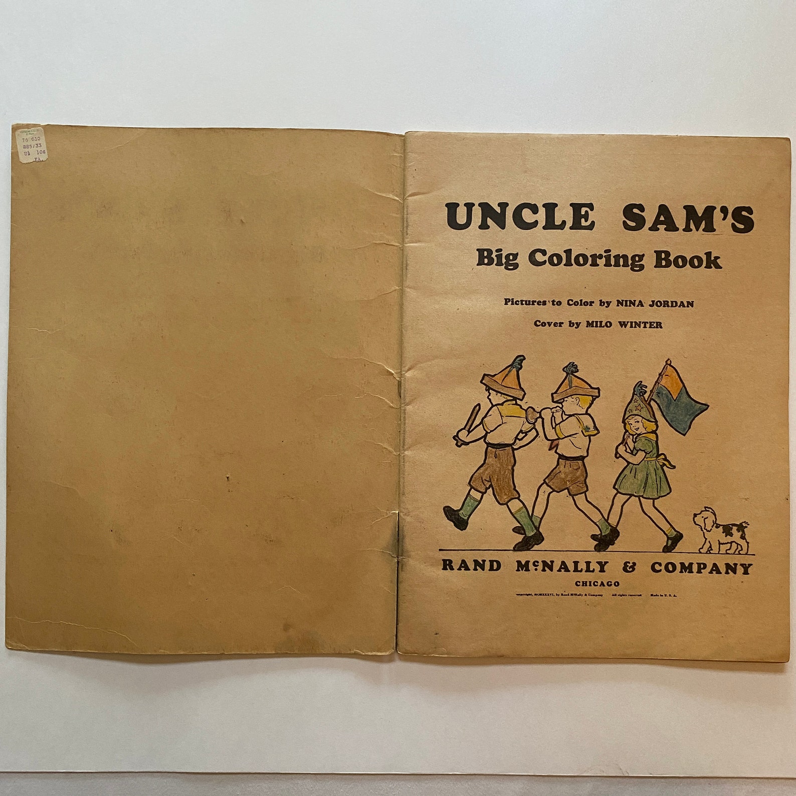 Uncle Sams Big Coloring Book 1936 Rand Mcnally American History COLORED ...