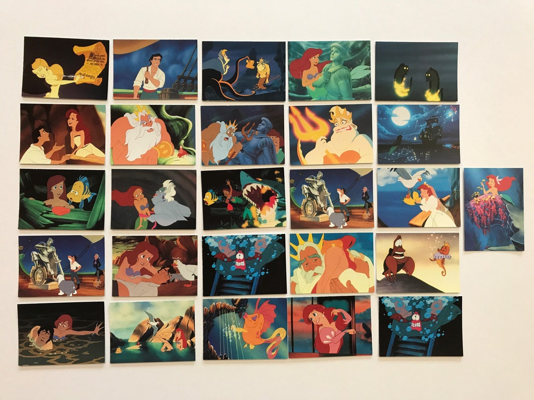 1991 the Little Mermaid Disney Pro Set Trading Cards Random Lot of 26 ...
