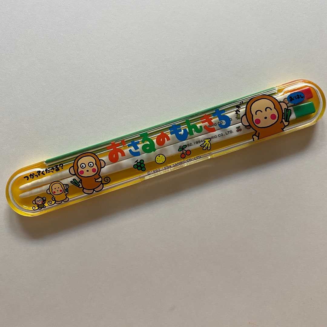 1994 Sanrio Monkey Monkichi Chopsticks Japan Cute Kawaii Lunch Bento ...