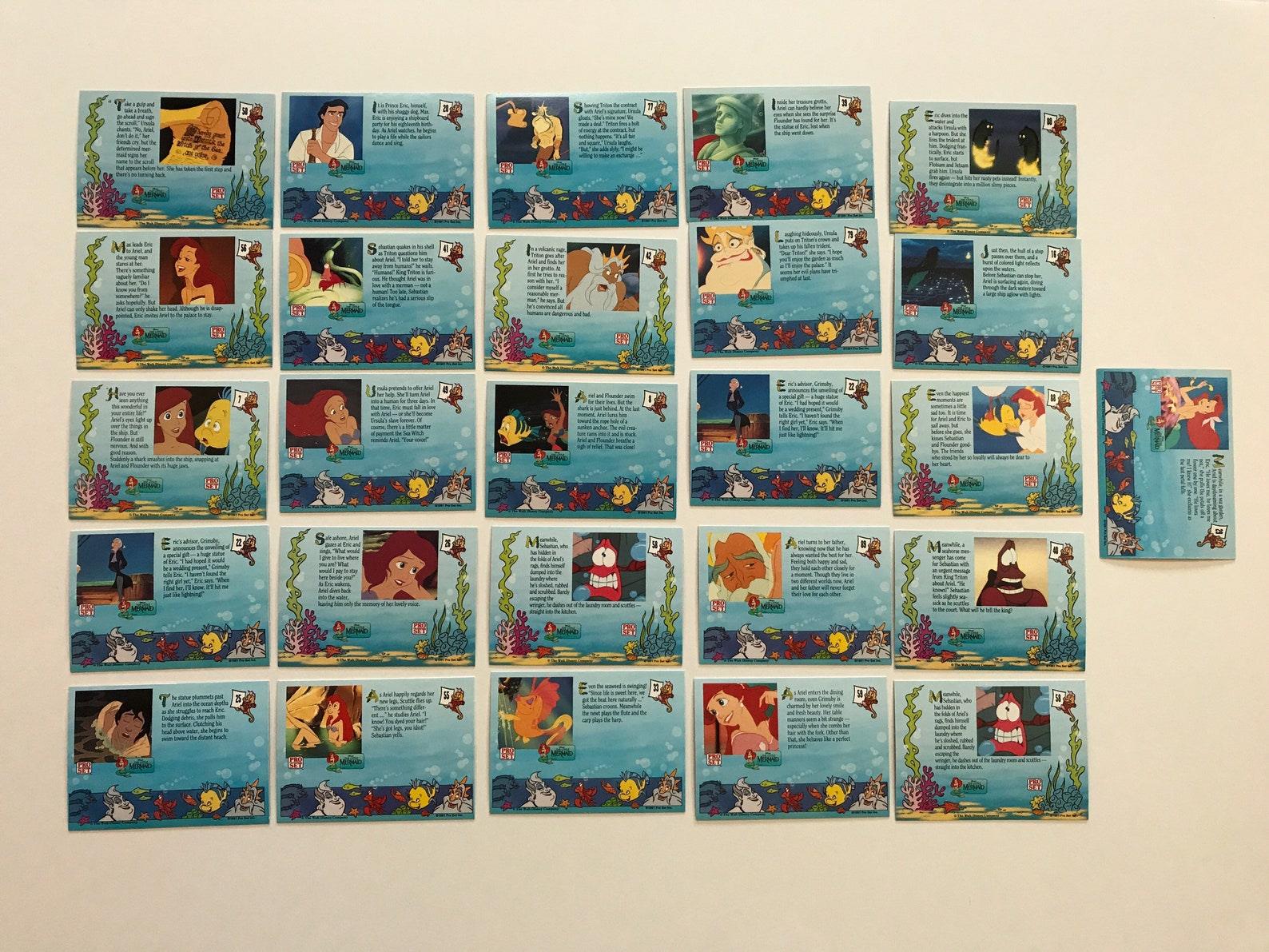 1991 the Little Mermaid Disney Pro Set Trading Cards Random Lot of 26 ...