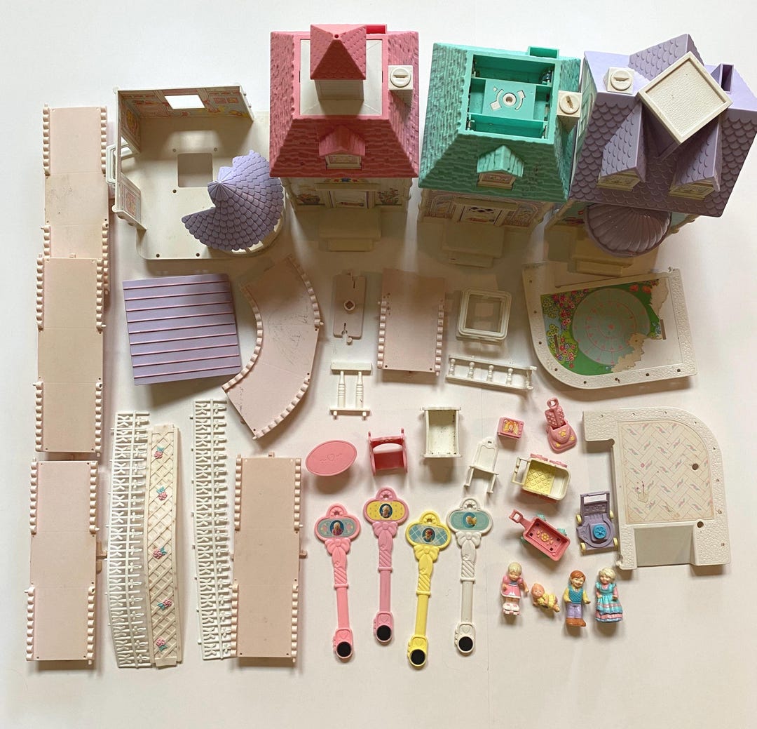 1988 Fisher Price Precious Places Doll Houses and Figures Lot 80s Kids ...