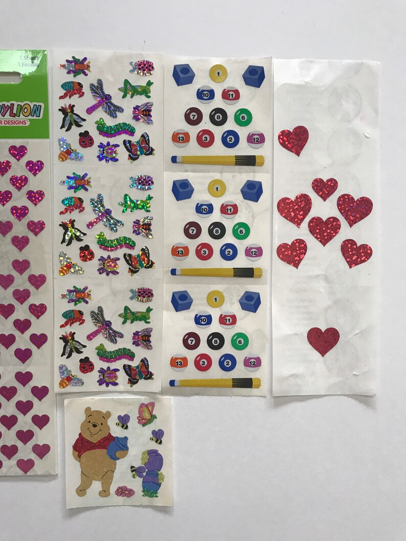 1990s Vintage Sandylion Stickers Bugs Hearts Metallic | Etsy