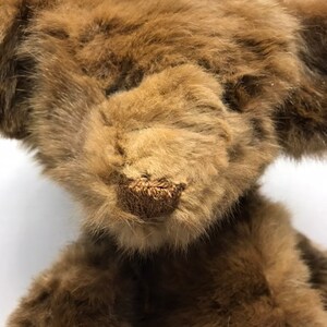 Large Real Rabbit Fur Teddy Bear Fully Jointed Soft Fluffy Leather ...