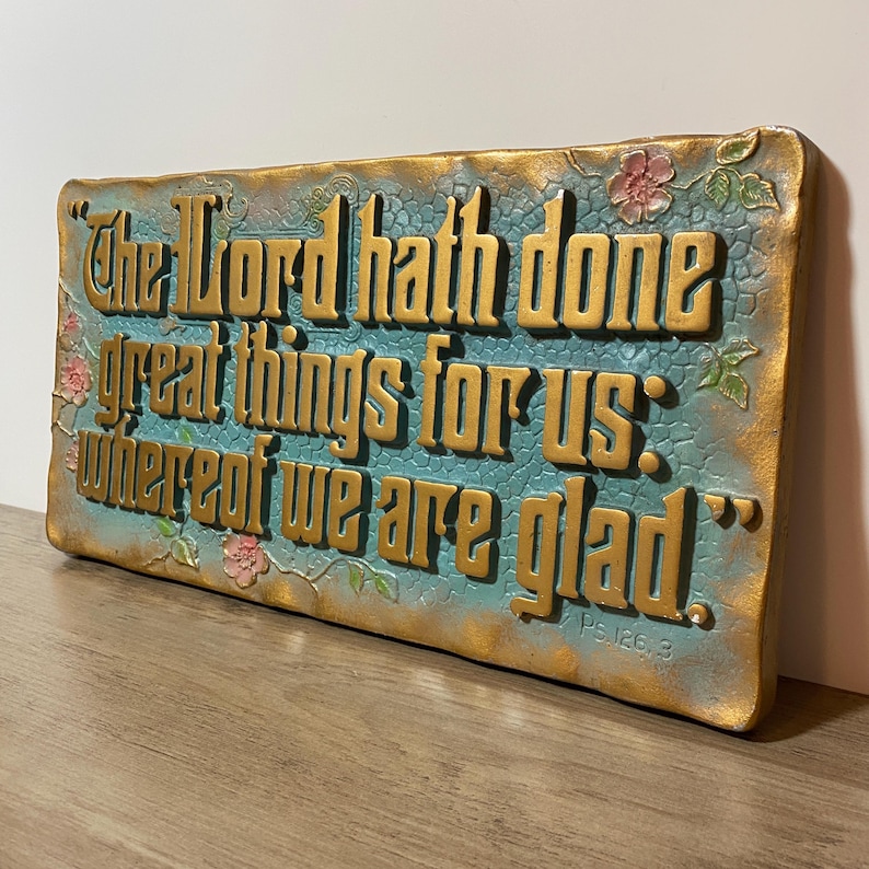 1920s A.E. Mitchell Bible Quote Wall Plaque Metal Alloy Los Angeles ...