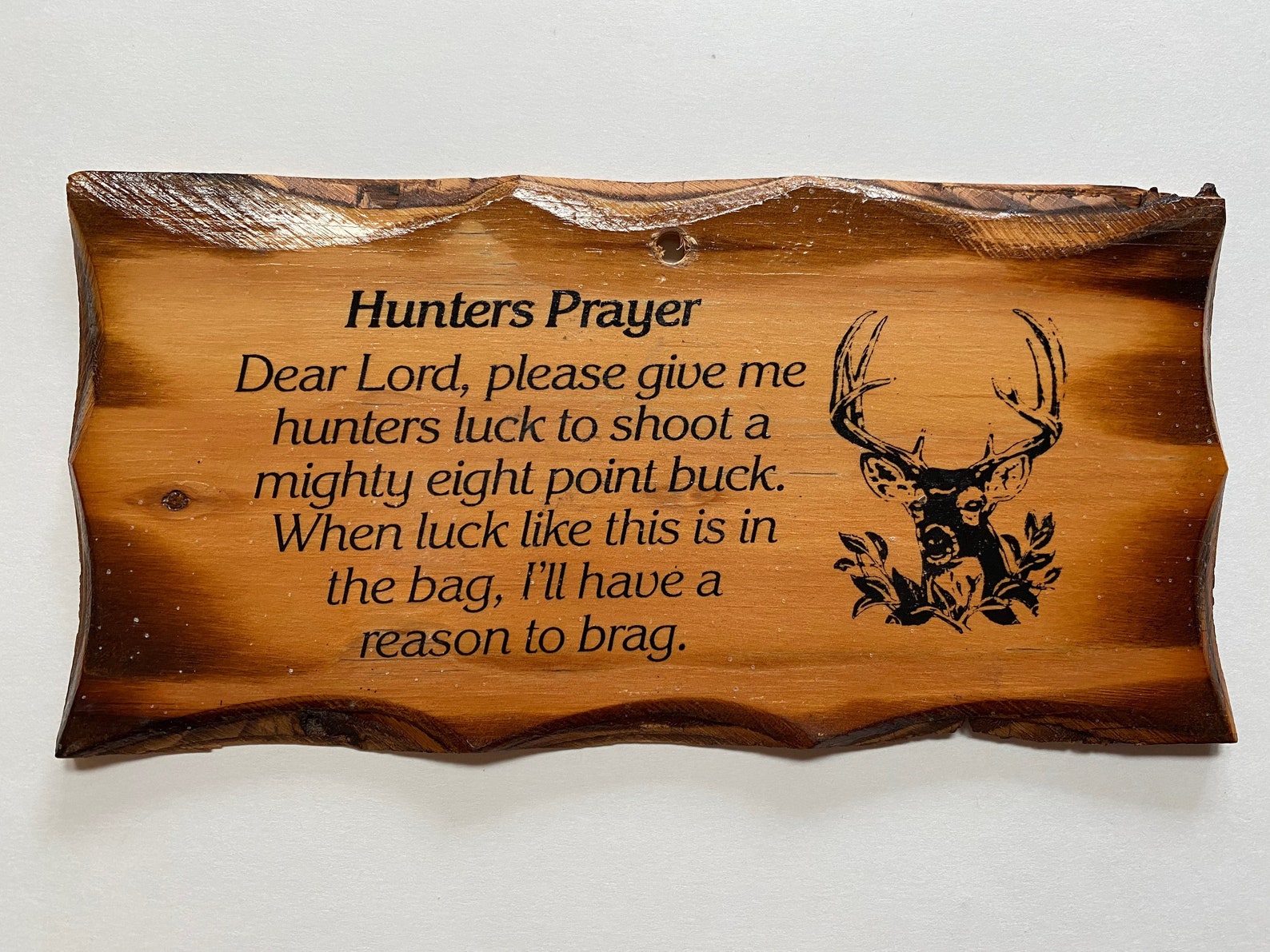 Hunters Prayers Vintage Wooden Sign Wall Hanging Home Decor Kinmount ...