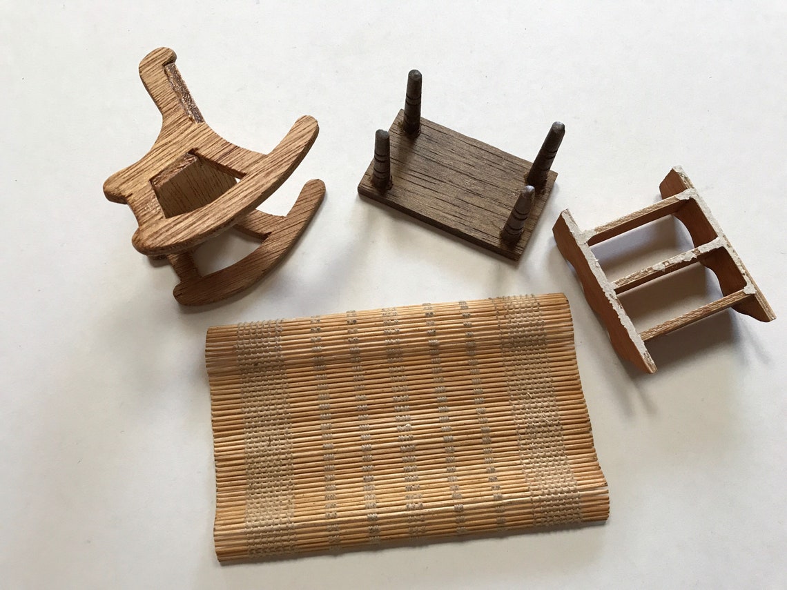 Vintage Wooden Dollhouse Furniture Mini Small Cute Kids | Etsy