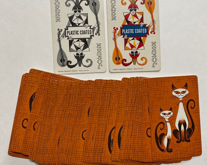 Playing Cards Complete Deck Whitman Publishing Siamese Cats Design ...