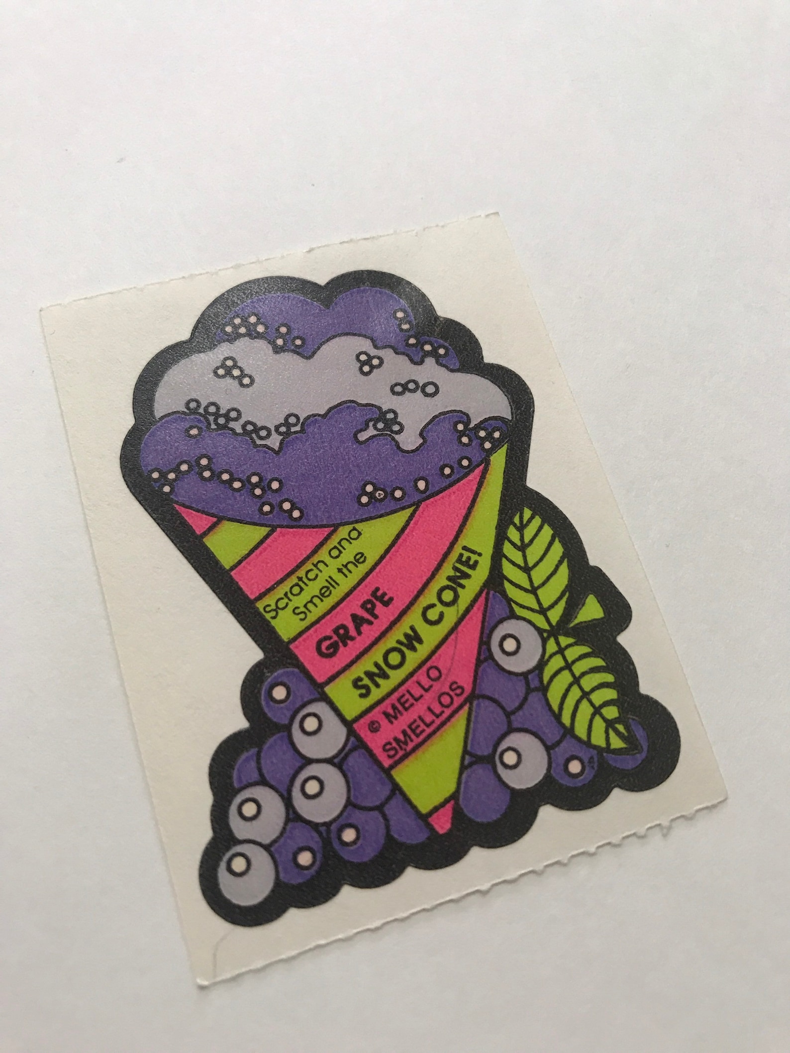 1980s Mello Smello Scratch & Smell Sniff Sticker Grape Snow Cone ...
