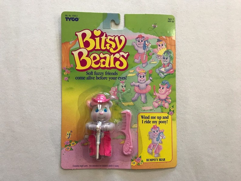 1991 Tyco Bitsy Bears Bumpety Bear Mint on Card Flocked Hard - Etsy