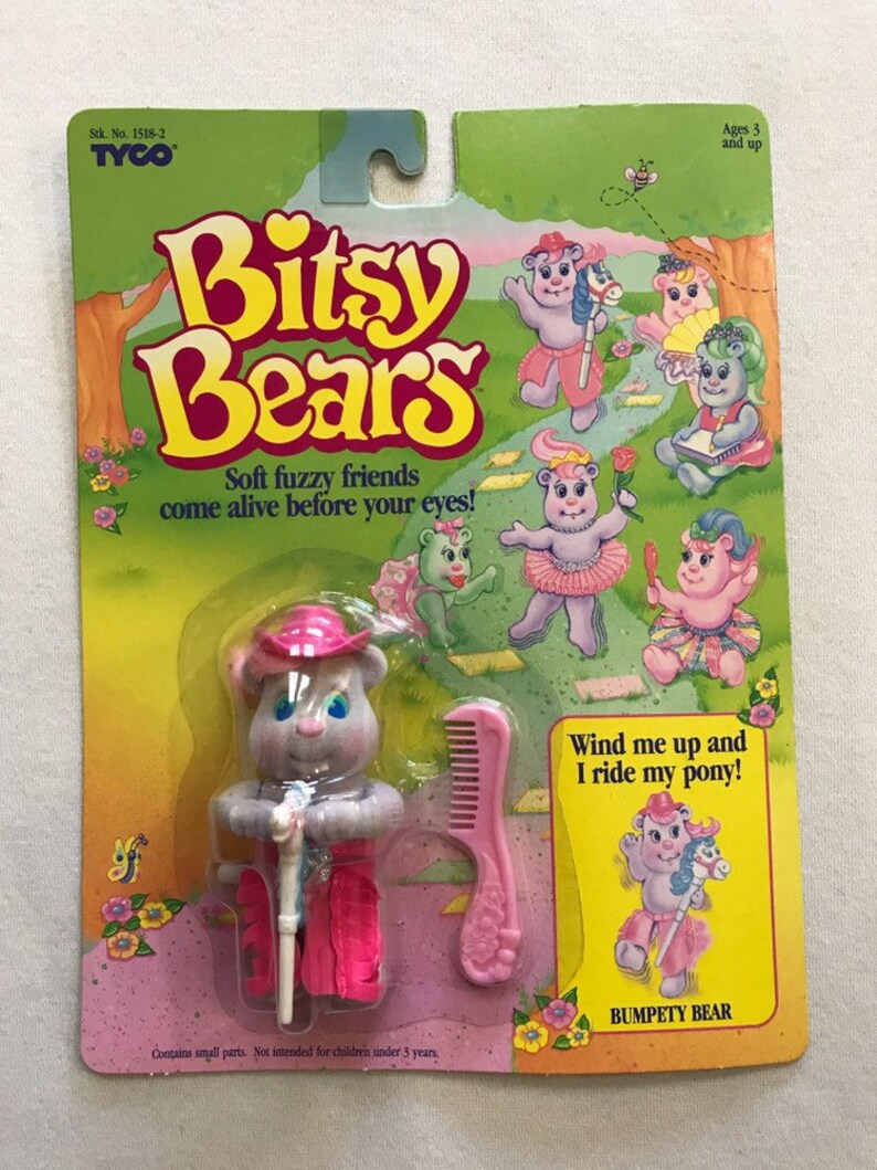 1991 Tyco Bitsy Bears Bumpety Bear Mint on Card Flocked Hard - Etsy
