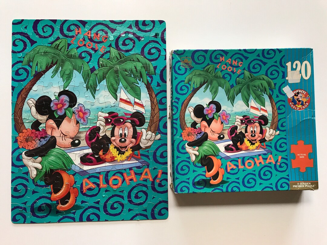 Mickey and Minnie Mouse Jigsaw Puzzle 120 Pieces 1990s COMPLETE Disney ...