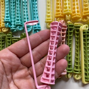 Vintage 70s Swing Arm Perm Rods Hair Perming Curlers Aqua Pink Yellow ...