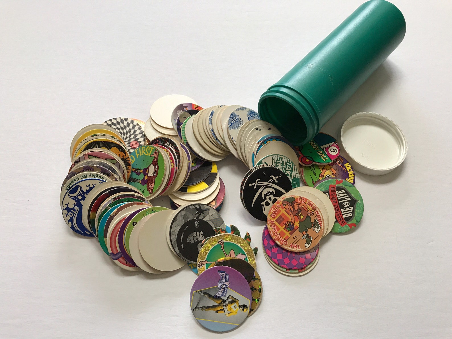 1990s Blank Back Pogs in Collector Tube Magic 8 Ball Skulls - Etsy