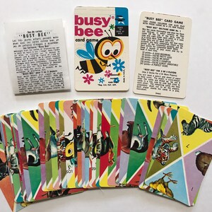 Vintage 1960s Educards Playing Cards Set Kids Game Paper Ephemera Games 60s Memory Match Busy ...