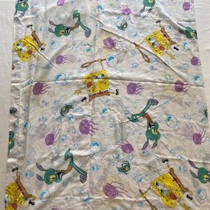 Spongebob Squarepants Twin Flat Sheet 2003 Kids Character Linens ...