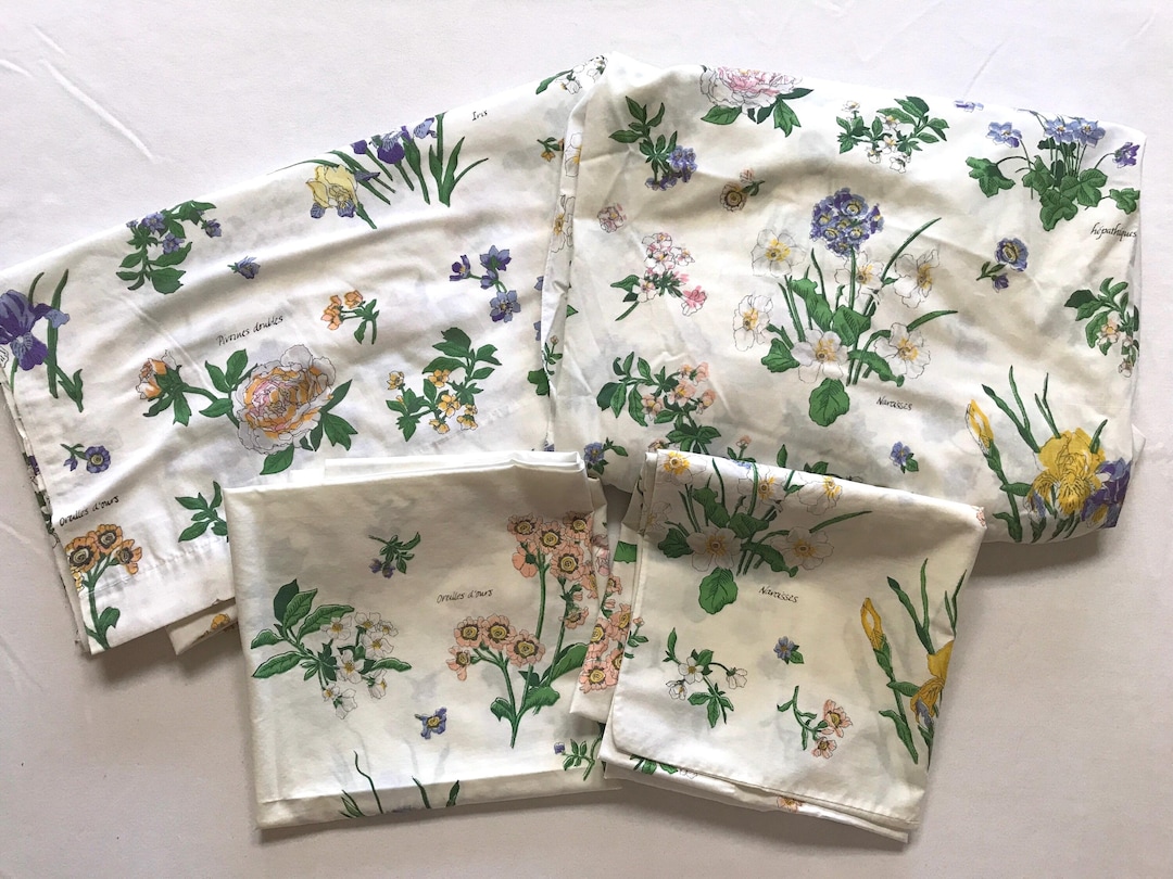 SALE Springmaid Floral DOUBLE Sheet Set Fitted Flat and Two Cases Retro ...