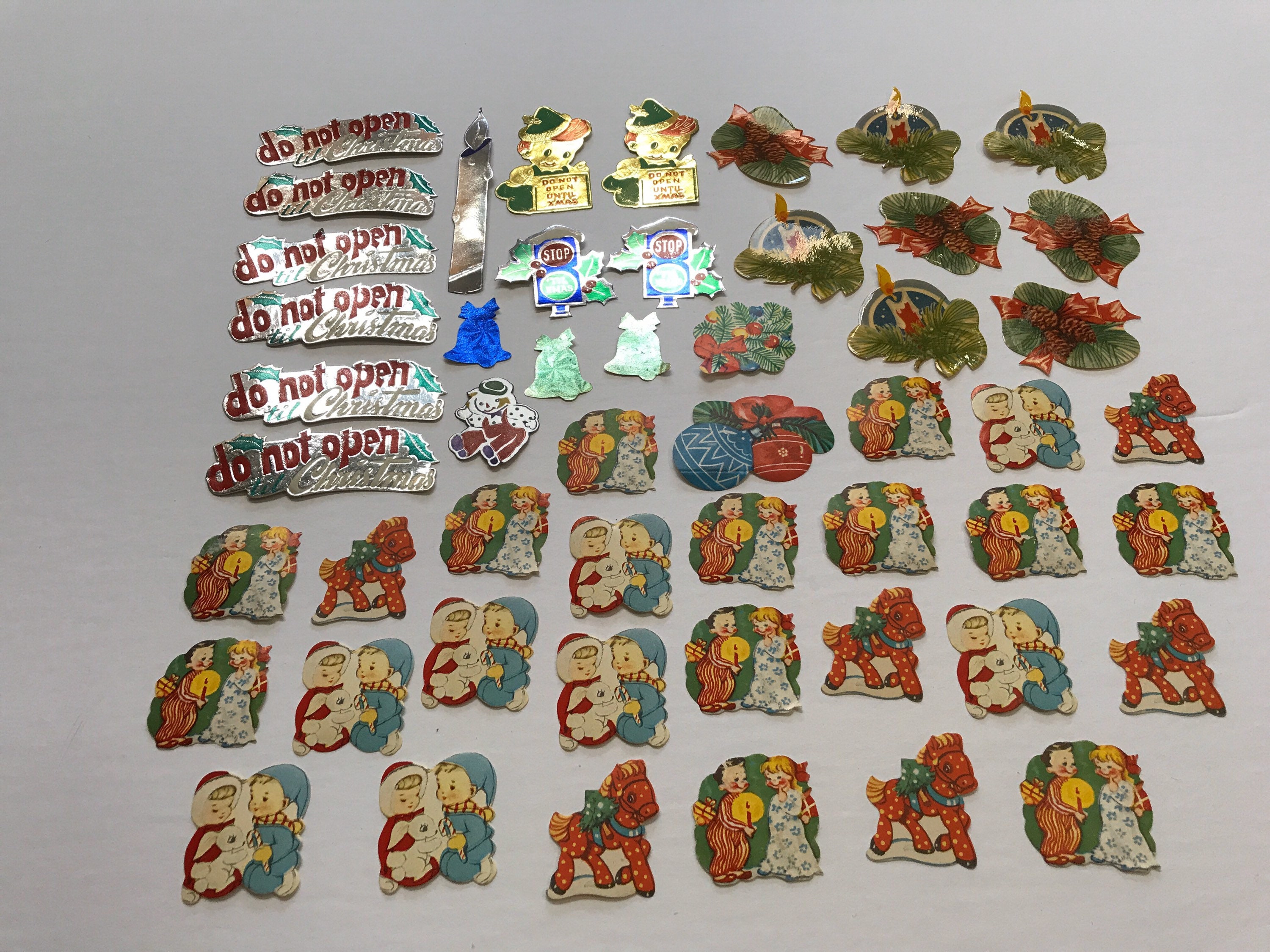 Vintage Christmas Metallic Gift Label Sticker Seals 50s 60s | Etsy