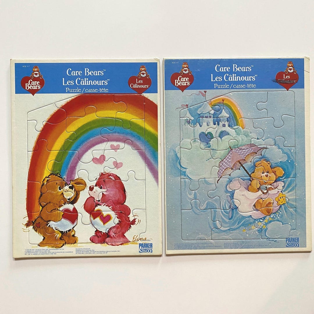 Care Bears Frame Tray Puzzle Kids Activity Games Rainbow and Clouds - Etsy