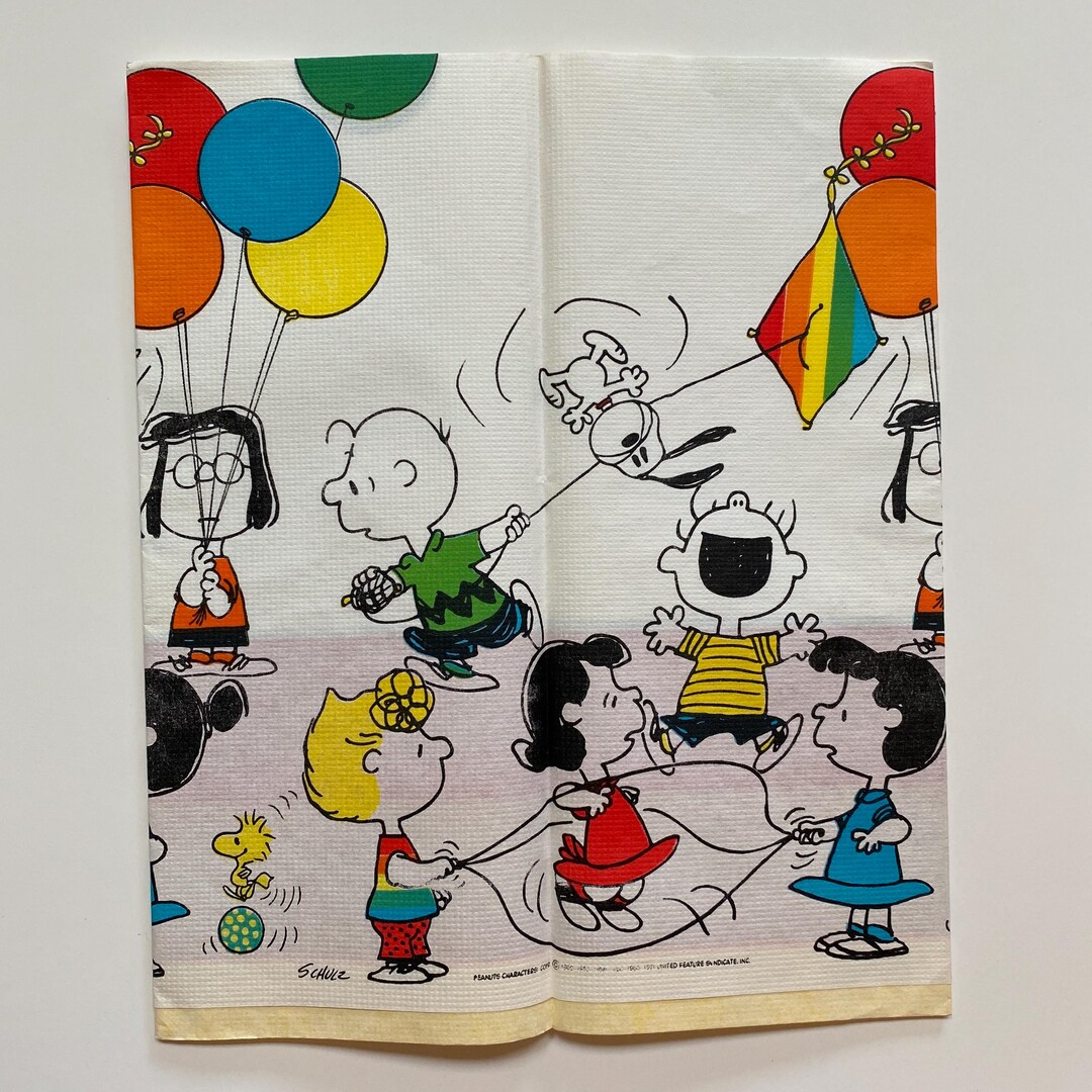 Vintage Charlie Brown Peanuts Paper Tablecloth Birthday Rainbow - Etsy