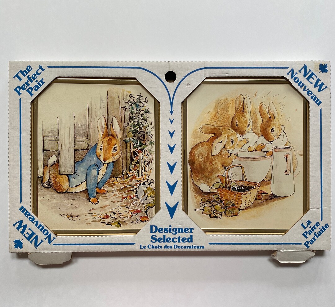 1988 Beatrix Potter Peter Rabbit Framed Litho Art Pair Can-am Canada ...