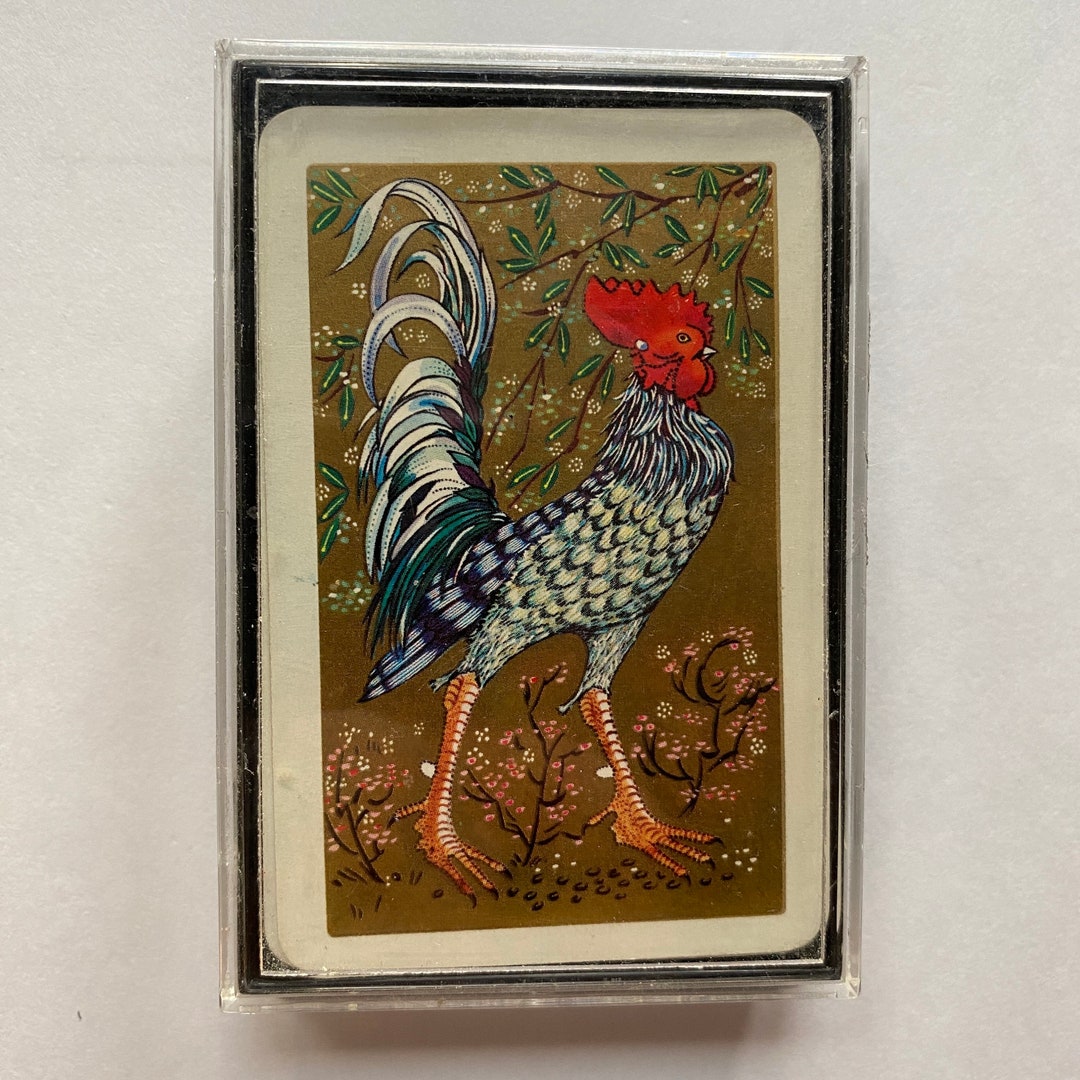 Playing Cards Complete Deck Plastic Coated Rooster Design Played With ...