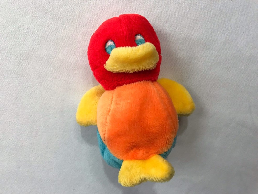 SALE 1982 Gund Plush Ducky Duck Rattle Stuffed Animal for Kids Toddlers ...