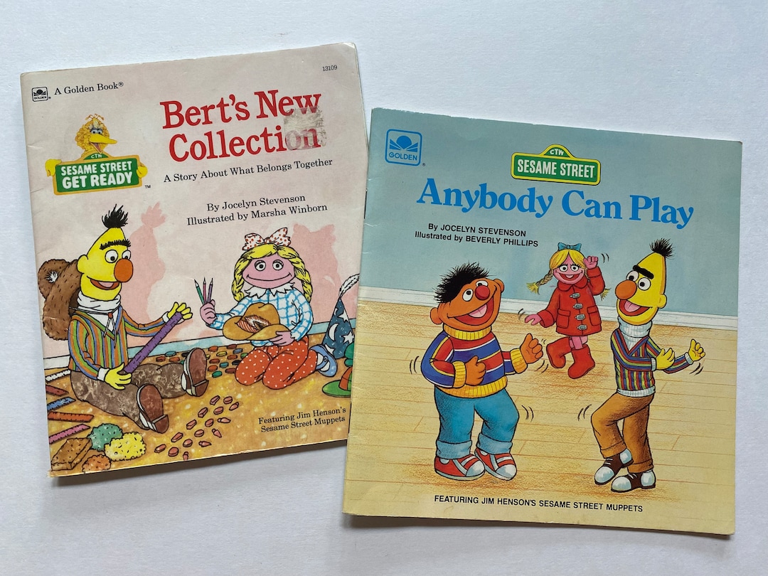 Sesame Street Books Pair Jim Henson Muppets Books Berts New Collection ...