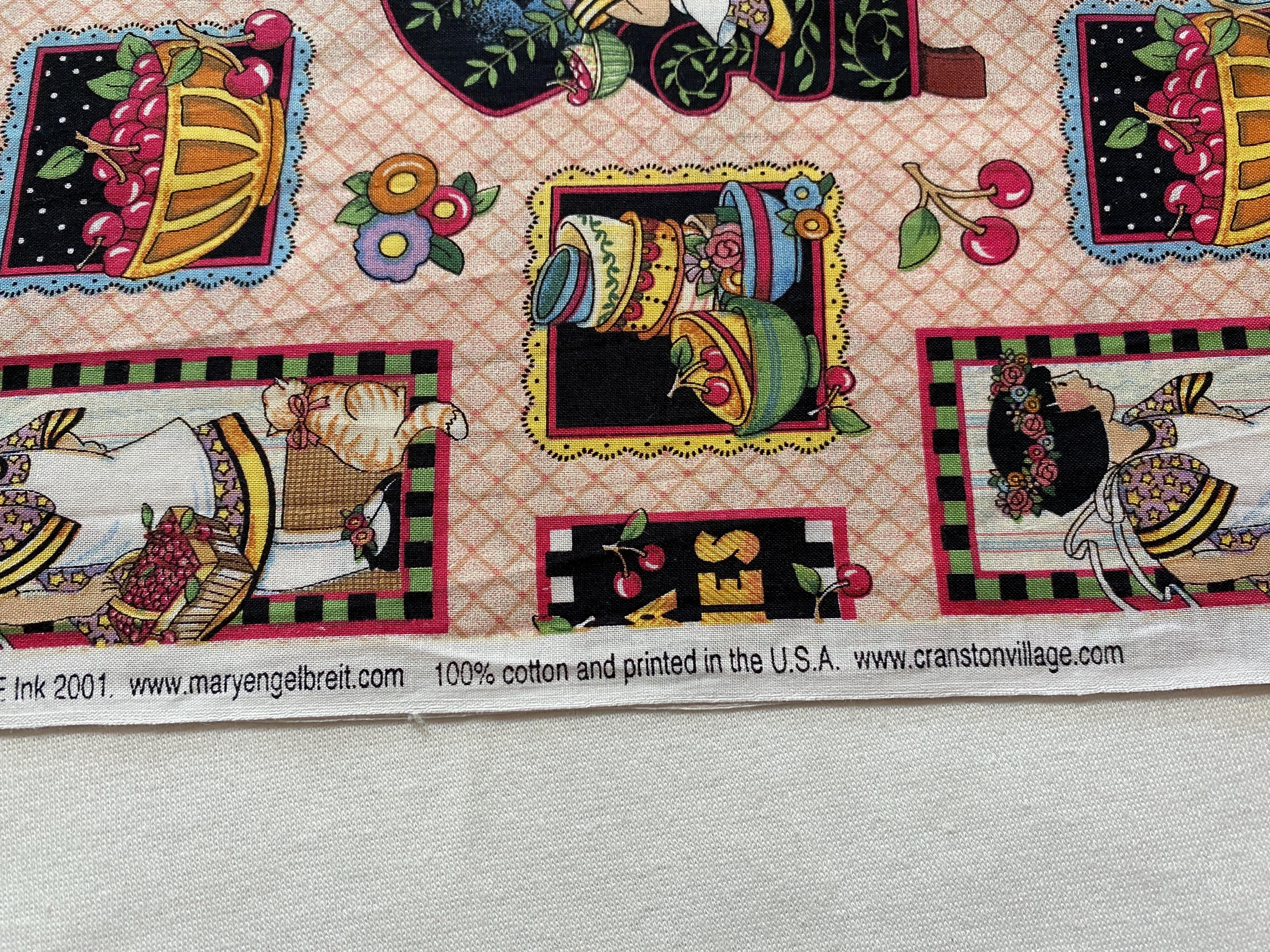 Mary Engelbreit Sewing Fabric 2 Yards 2001 Vintage Retired Out of Print ...
