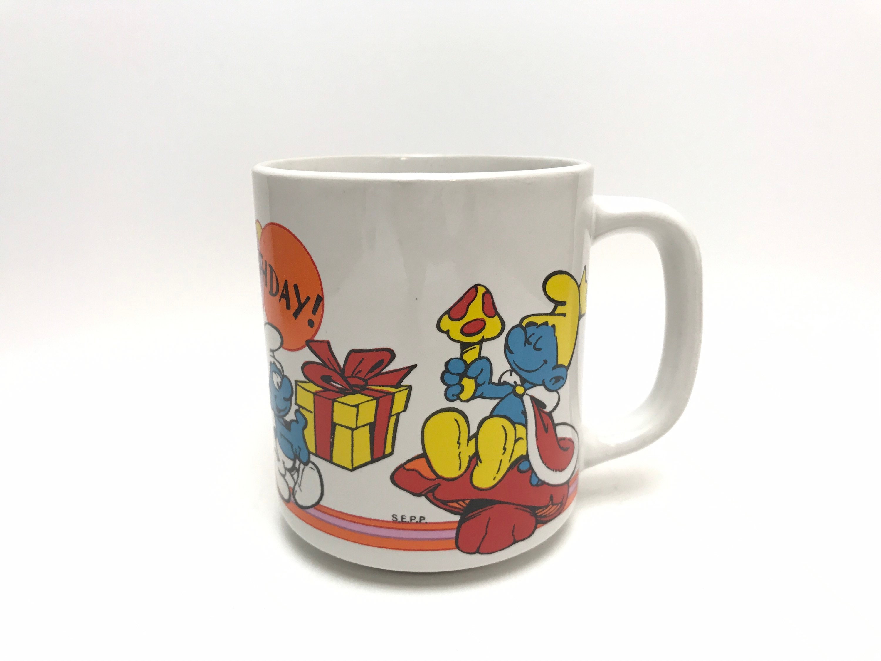 1980s Happy Birthday Smurf Mug Cup Ceramic Collectible Peyo | Etsy