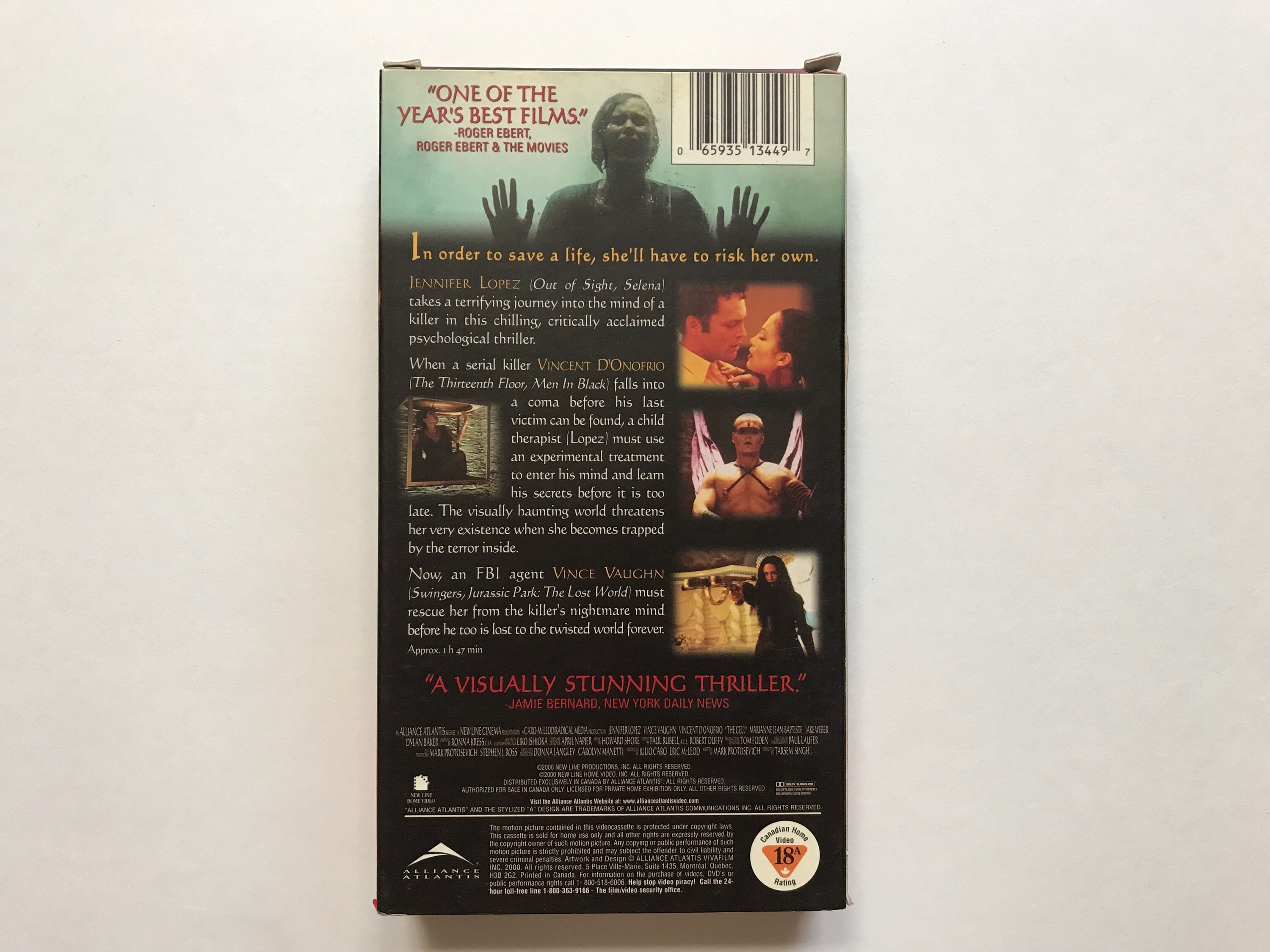 2000 the Cell VHS Video Tape Movie Full Length Horror Thriller - Etsy