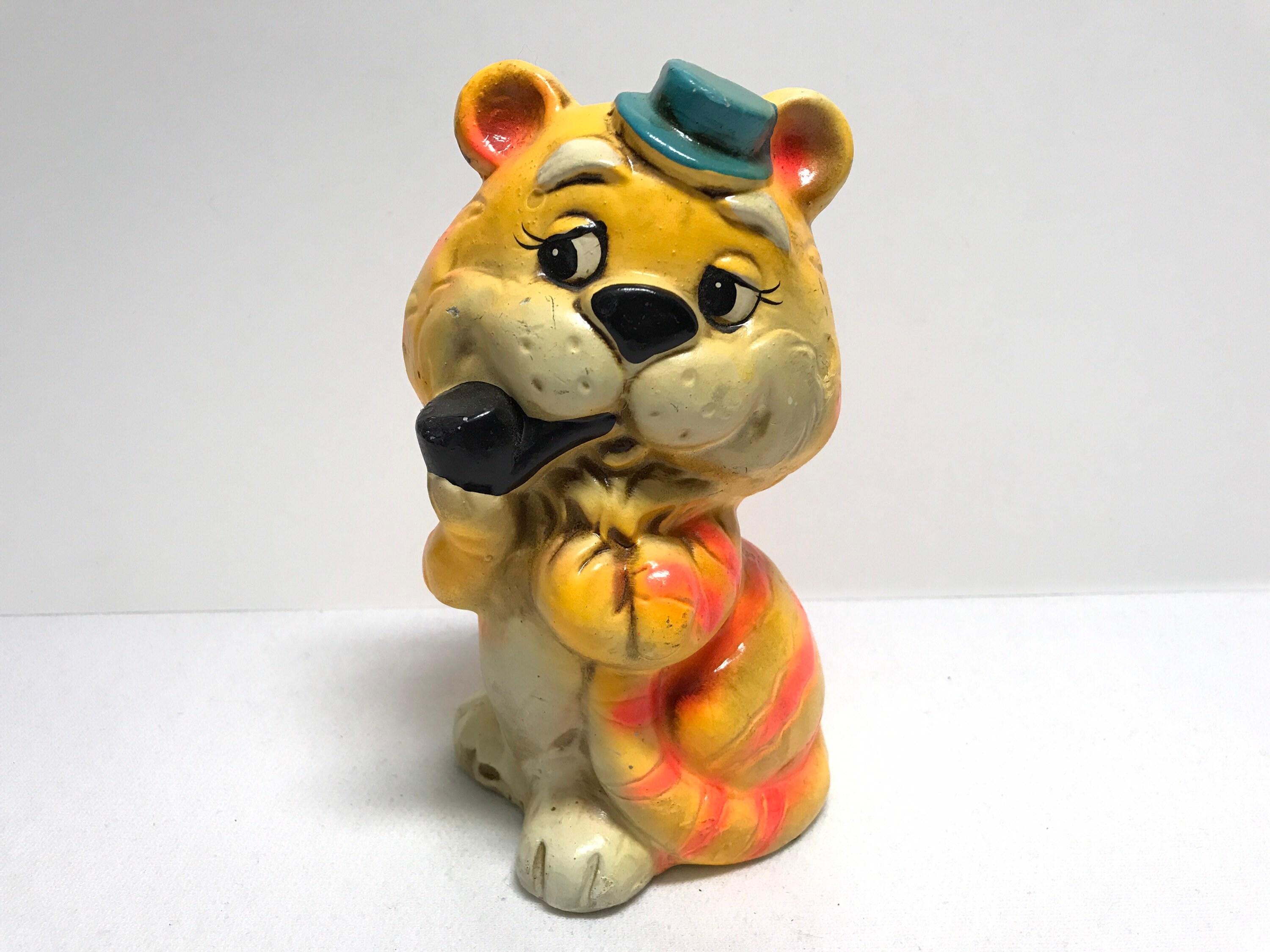 Vintage Chalkware Tiger Piggy Bank 70s Retro Kitsch Figurine | Etsy