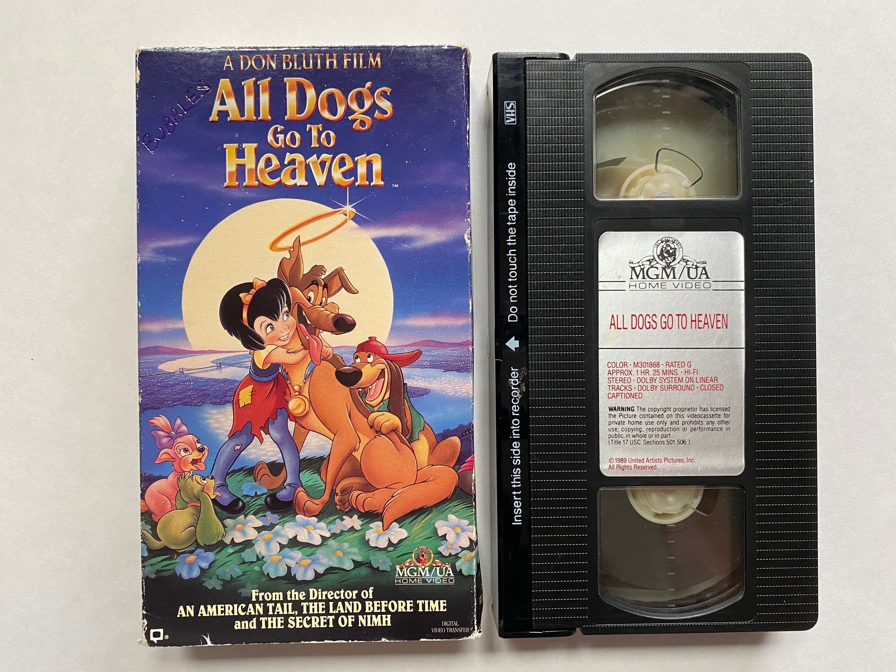 All Dogs Go to Heaven Don Bluth VHS Video Animated Full Length - Etsy