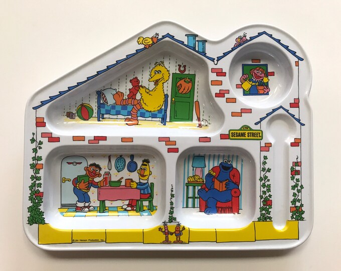 1990s Sesame Street Muppets Kids Portion Plate Dining Serving Snack ...