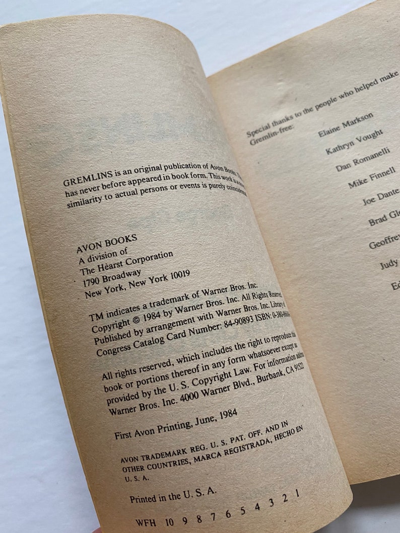Gremlins Novelization Book Based on the Motion Picture - Etsy