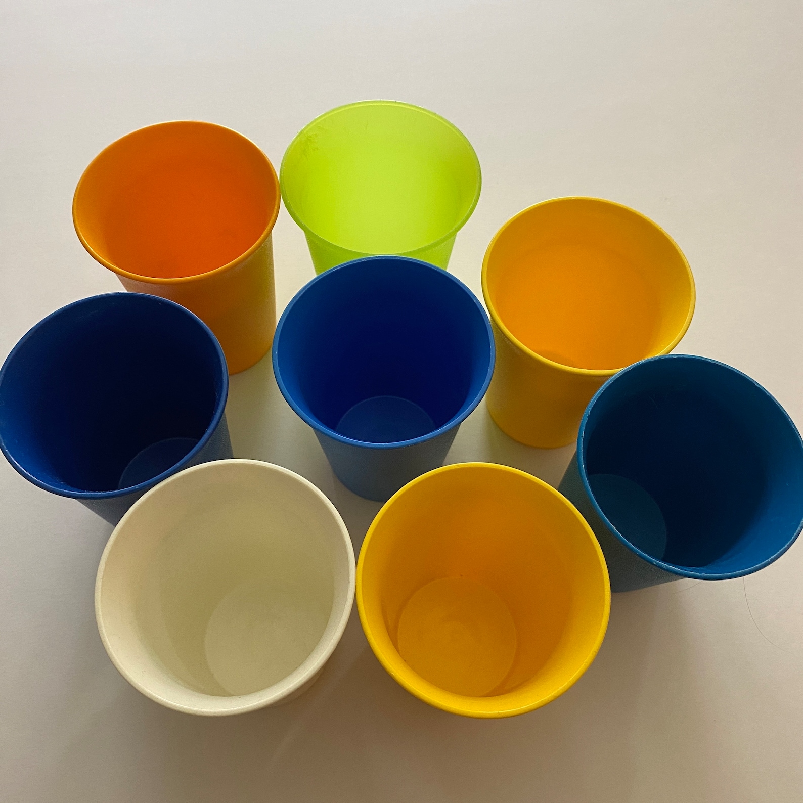 Vintage Tupperware Plastic Tumbler Cups Retro Kitchen Kitsch Yellow ...