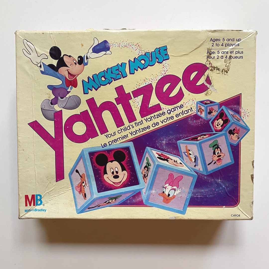 1989 Disney Mickey Mouse Yahtzee Dice Game Complete Retro 80s Kids Game ...