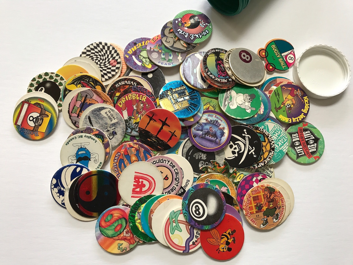 1990s Blank Back Pogs in Collector Tube Magic 8 Ball Skulls - Etsy