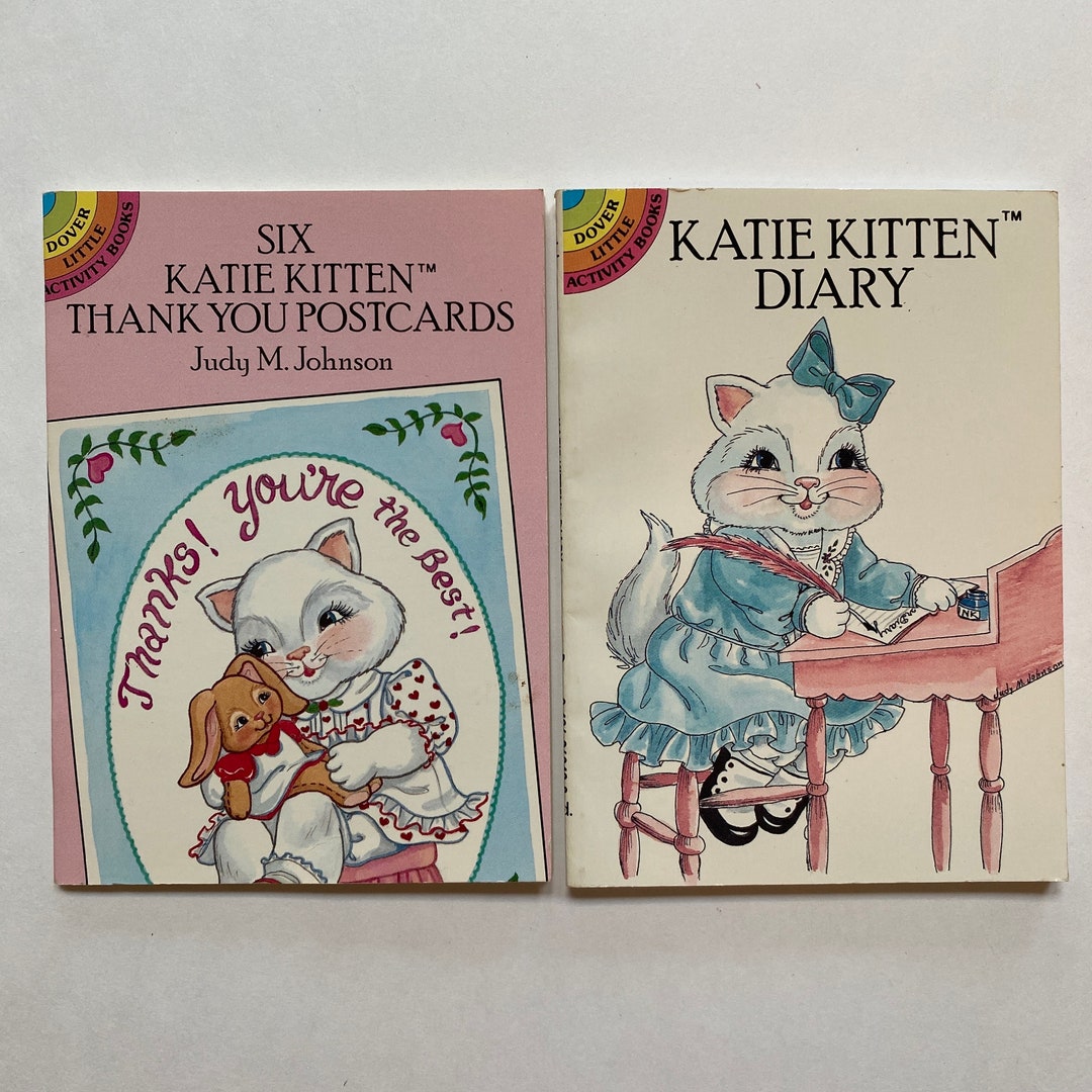 Katie Kitten Diary and Thank You Postcards by Judy M Johnson 1991 - Etsy