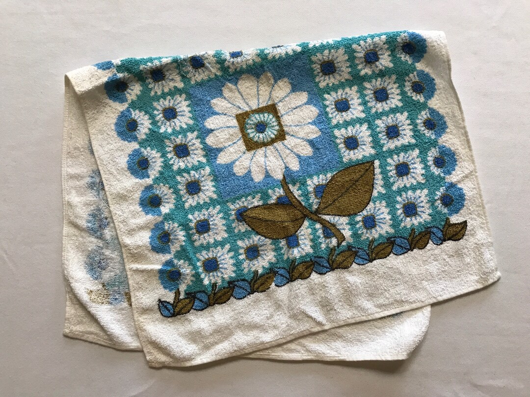 Vintage Flower Power Kitchen Tea Towel Hand Towel Decor Groovy Linen ...