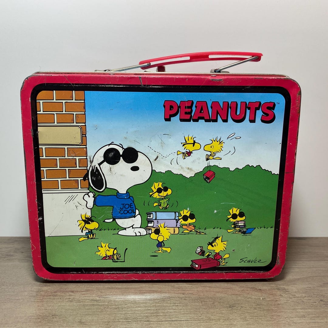 Vintage Peanuts Metal Lunchbox Snoopy Woodstock DAMAGED - Etsy