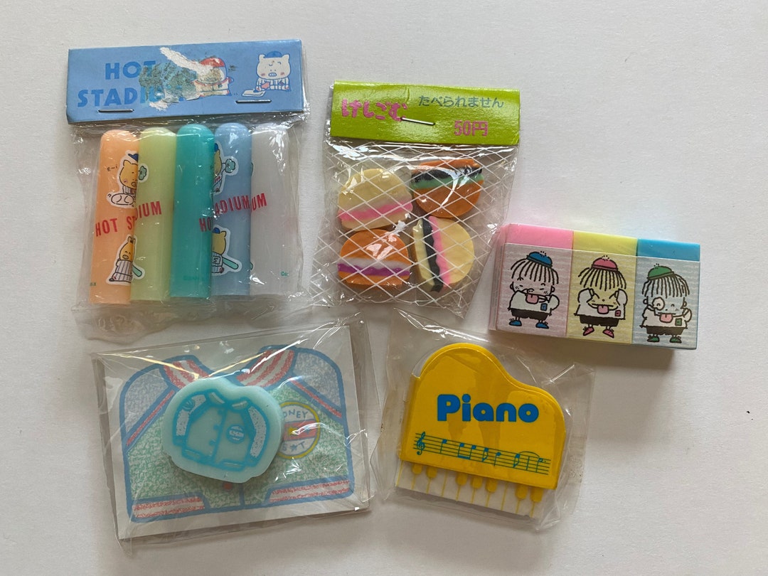 Cute 90s Stationary Eraser Lot RARE Collectible Soundy Hot Stadium ...