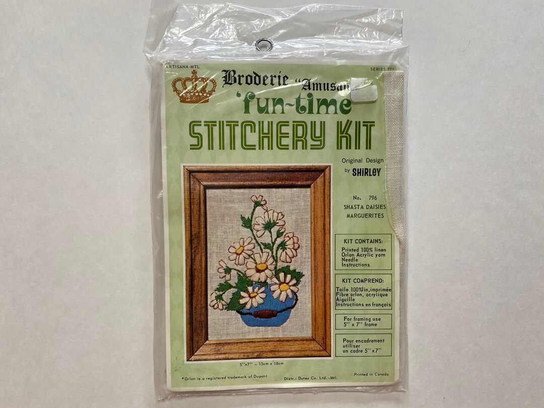 Vintage Broderie Fun Time Stitchery Kit Crewel Embroidery Kit 70s 80s ...