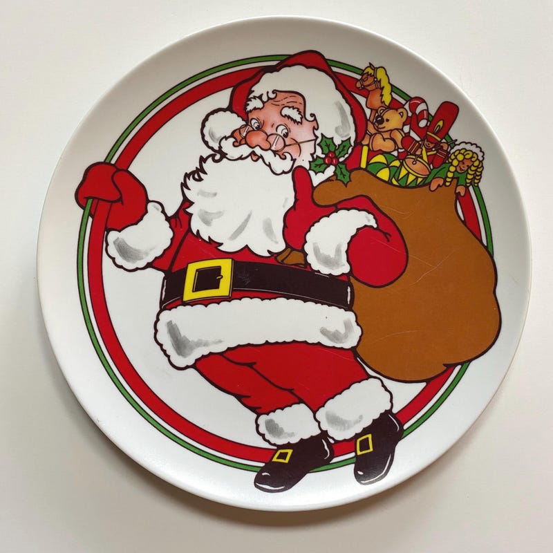Santa Plate - Etsy