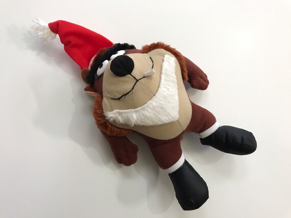 Tasmanian Devil Taz Plush 1992 Looney Tunes Santa Christmas - Etsy